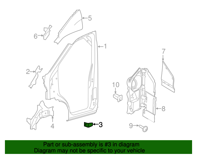 BK2Z-16C078-A - Aperture Panel Lower Bracket - 2015-2023 Ford | Lasco ...