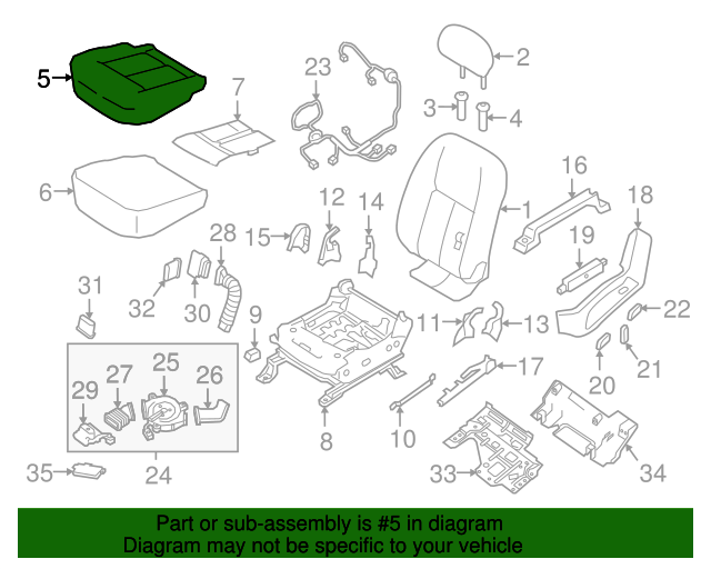 2018 Nissan Seat Cushion Cover 87370-9FS3B | AutoNationParts.com