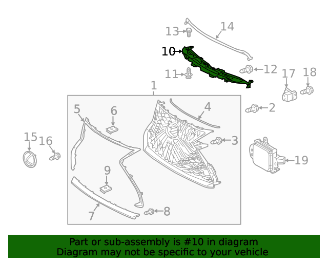 Lexus OEM Upper Grille Part# 53114-50040 | OEM Vehicle Parts