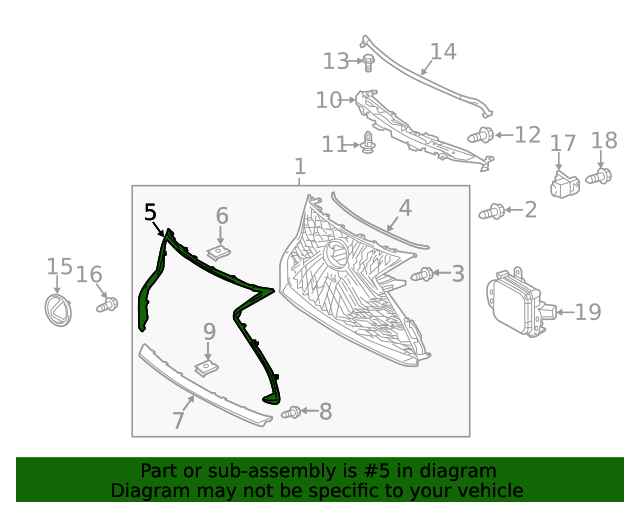 2018-2024 Lexus Upper Molding 53121-50080 | OEM Parts Online