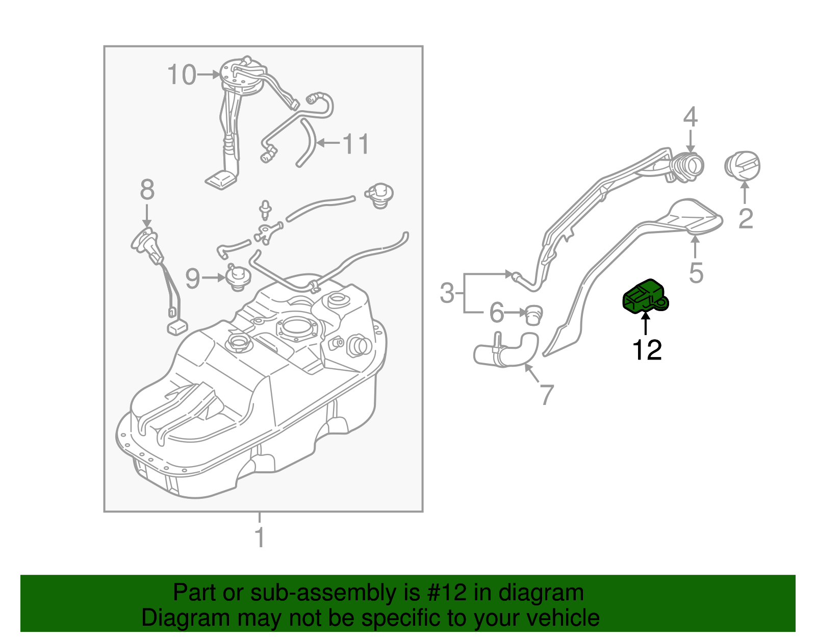 1994-2006 Mitsubishi Fuel Tank Pressure Sensor MD322973 | OEM Parts Online