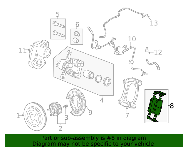 2020-2021 Cadillac Rear Disc Brake Pad Kit 85528647 | GMPartsDirect.com
