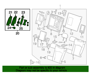 20882991 GM Light Cashmere Rear Driver Side Seat Back Bolster | GM ...