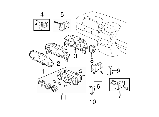 2005-2006 Honda CR-V Switch Assembly, Vsa Off & Cruise 36775-S9A-G01 ...