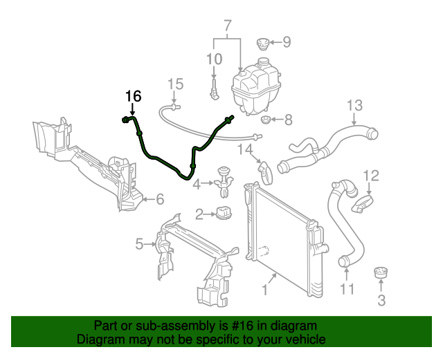 211-500-23-72 - Engine Coolant Overflow Hose 2004-2006 Mercedes-Benz ...