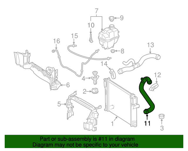 2007-2011 Mercedes-Benz Upper Hose 211-501-50-82 | MB OEM Parts