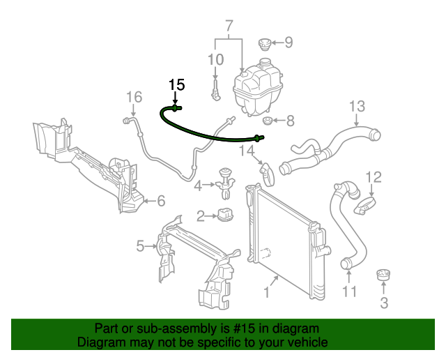 211-501-17-25 - Engine Coolant Overflow Hose 2007-2011 Mercedes-Benz ...