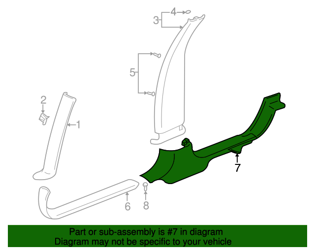 1998-2004 Cadillac Seville Sill Plate 25684896 | GMPartsDirect.com