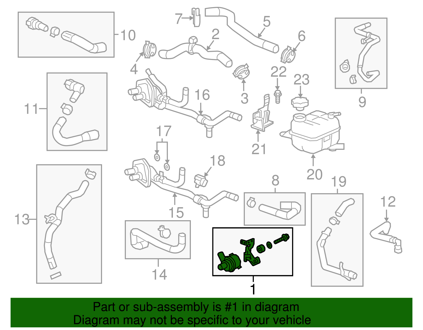 23208583 - Heater Coolant Pump 2016-2019 Cadillac | Big 3 Auto Parts