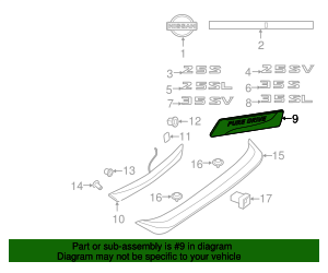 2013-2019 Nissan Nameplate 90892-BG00A | OEM Parts Online