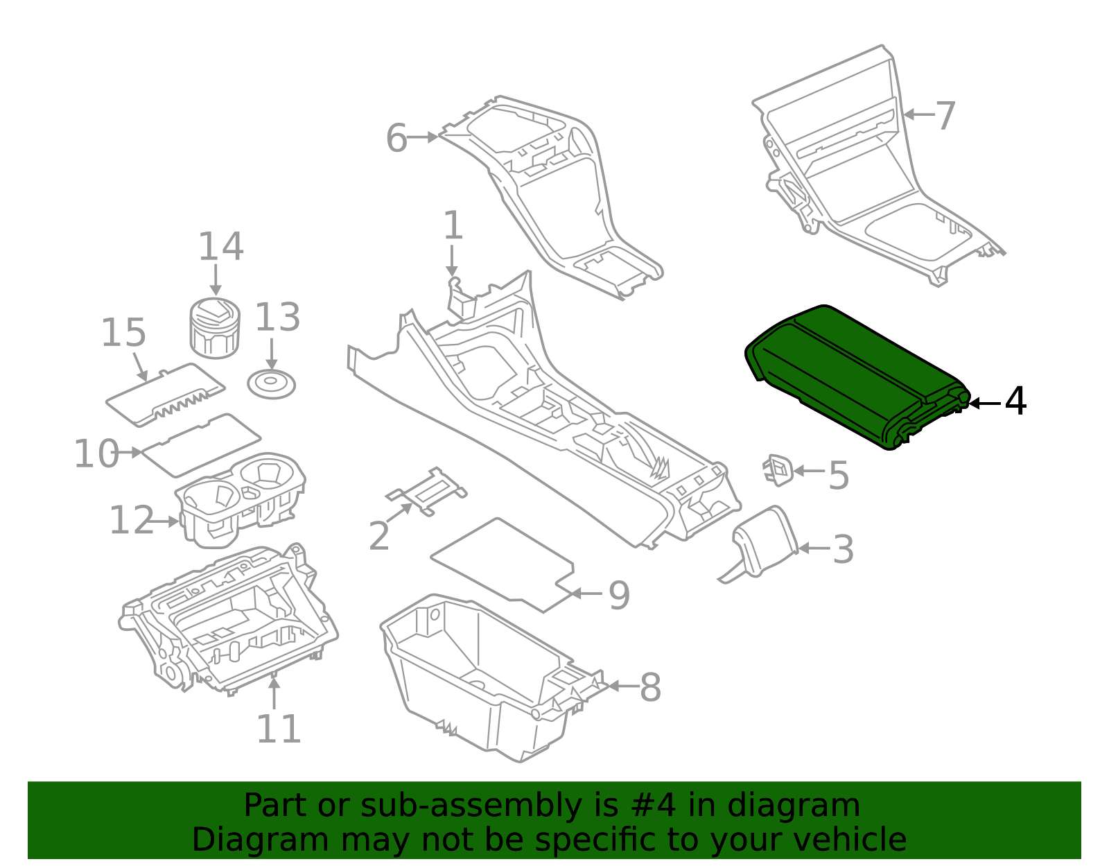 51-16-6-996-360 - 2019-2024 BMW - Armrest | Buy BMW Parts Now