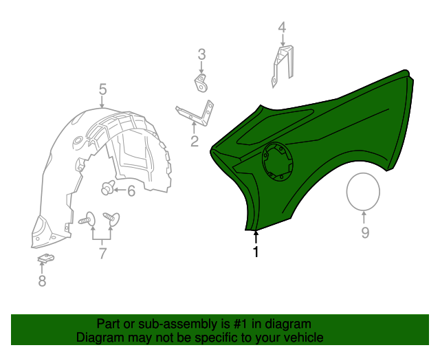 2015-2019 Chevrolet Corvette Quarter Panel 84052280 | QuirkParts