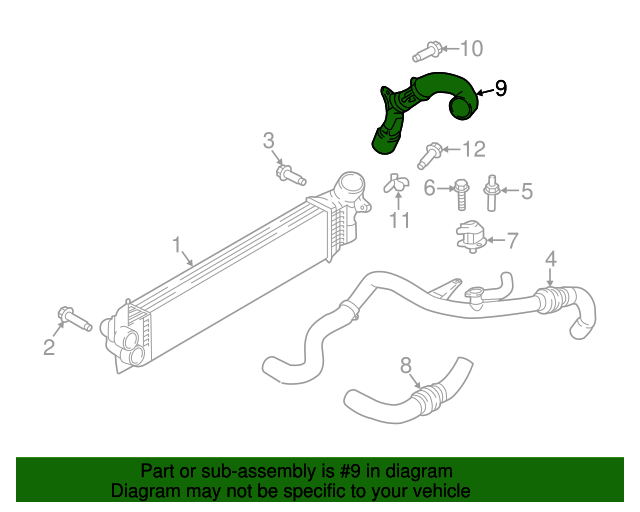 2017-2020 Ford Inter-Cooler Hose hp5z6f073a | TascaParts.com