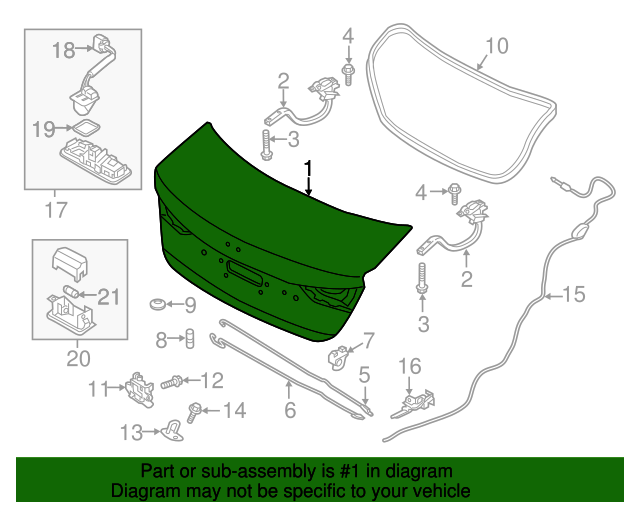 Hyundai - 69200-F2050 - Trunk Lid - 2017-2018 Hyundai Elantra | OEM ...