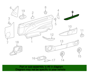 208-720-04-22 - Door Trim Molding 1998-2003 Mercedes-Benz ...