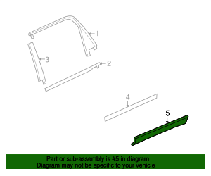 2007-2017 GM Black Rear Driver Side Door Lower Molding 22763889 ...