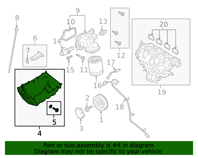 Genuine OEM Ford Part - Oil Pan K2GZ-6675-D | Genuine OEM Ford Parts ...