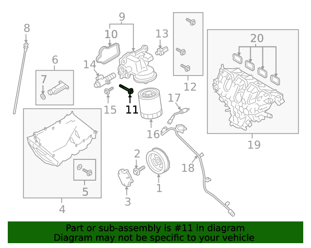 2015-2021 Ford Engine Intake Manifold Bolt -W716736-S437 | TascaParts.com