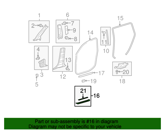 2008-2013 Toyota Highlander Door Sill Plate 67917-48060-C0 | Toyota ...