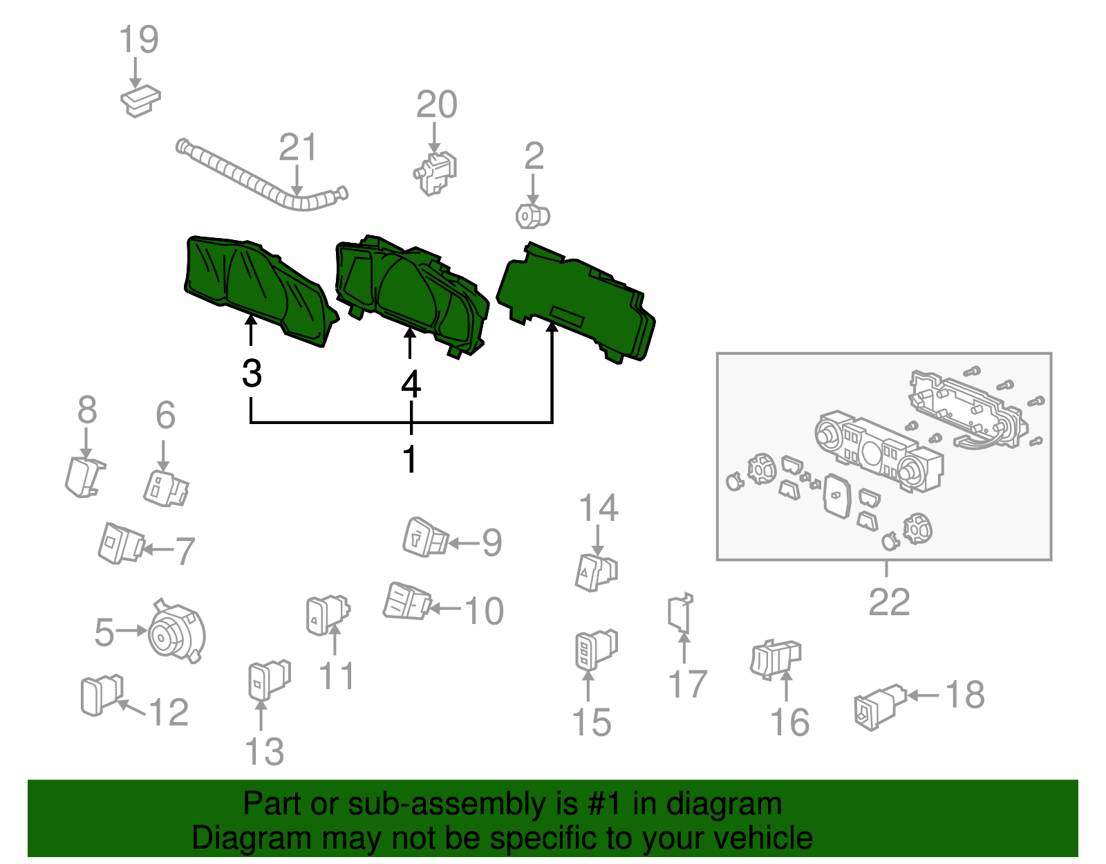 78100-SJC-A91 - Cluster Assembly 2012-2014 Honda Ridgeline | Honda ...
