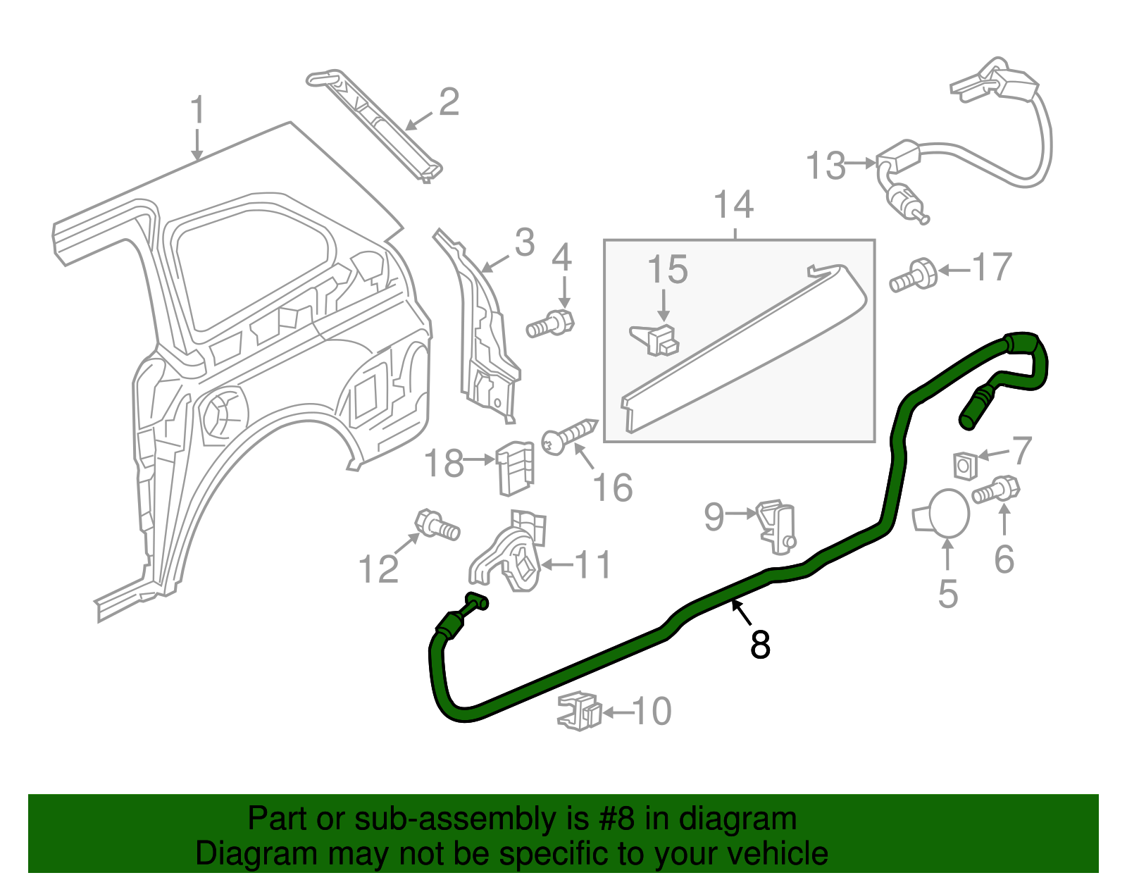2011-2017 Honda Odyssey Release Cable 74411-TK8-A01 | Cheaper Honda Parts