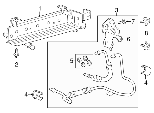 2017-2021 Ford Automatic Transmission Oil Cooler Hose Assembly JL3Z ...