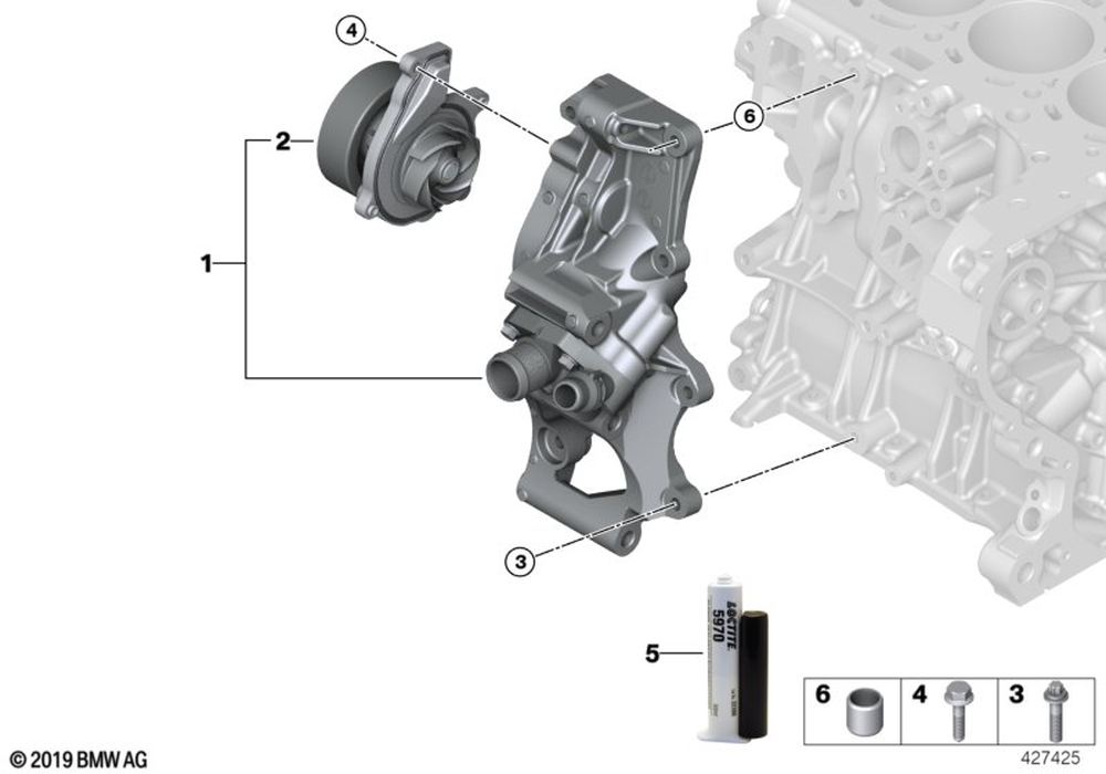 2015-2019 BMW Coolant Pump With Thermost And Support 11518601366 ...