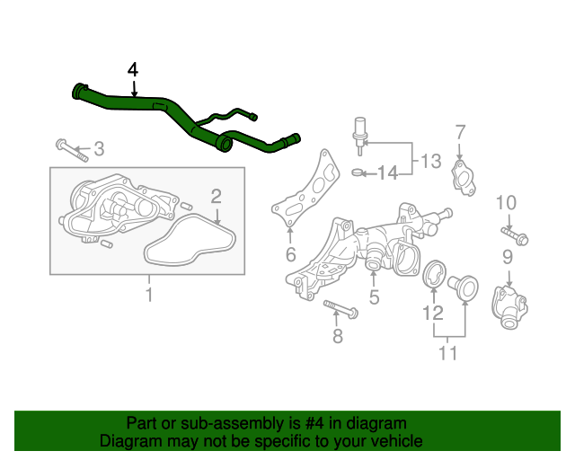 2003-2007 Honda Accord Engine Coolant Pipe 19505-RCA-A00 ...