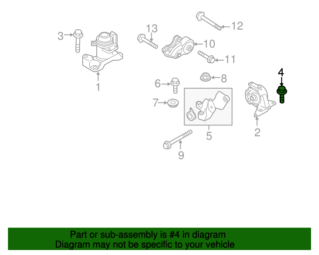 2007-2015 Mazda Side Mount Bolt - Driver's Side (LH) 9YA0-2A-230 ...