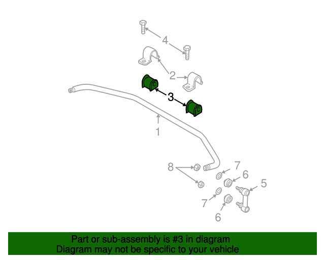 2000-2005 Hyundai Accent Stabilizer Bar Bushing 54813-25000 | OEM Parts ...