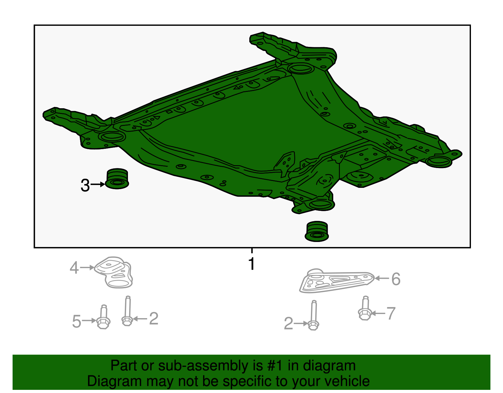 84305717 - Drivetrain and Front Suspension Cradle 2017-2019 Buick ...