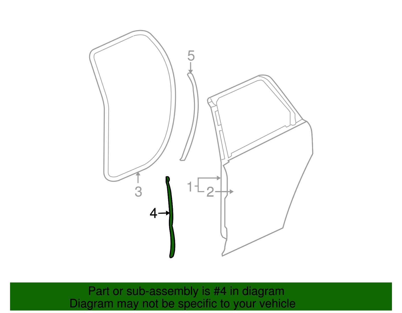 2007-2017 GM Front Weather-Strip - Driver's Side (LH) 22912586 ...