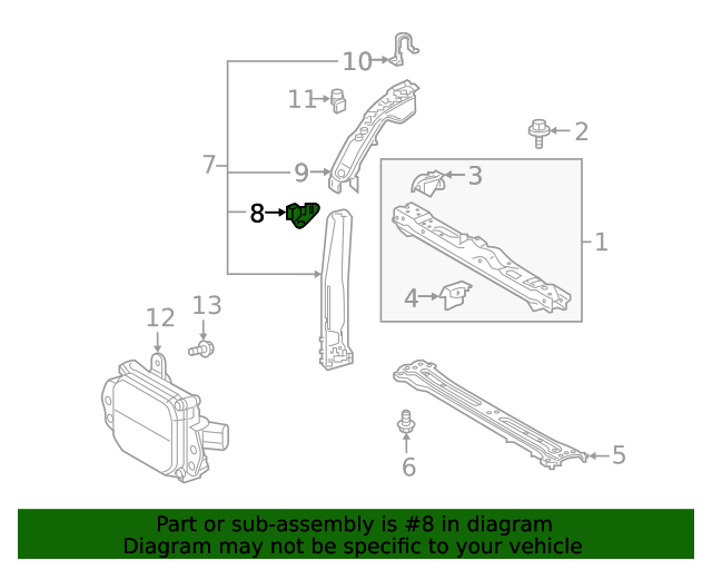 52142-0R010 - Side Support Bracket - 2019-2021 Toyota | OEM Genuine ...