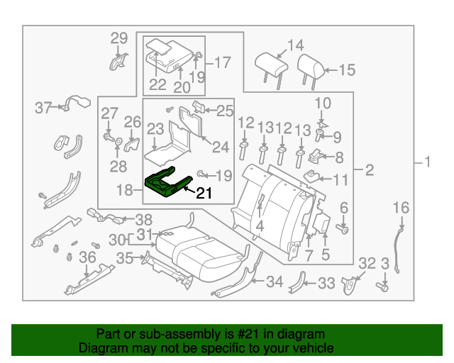 TD13-88-2B1-02 - Armrest Cover - 2007-2009 Mazda CX-9 | Mazda Parts Factor