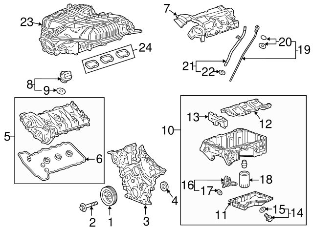2016-2024 GM Upper Intake Manifold Gasket Kit 12700744 GM ...