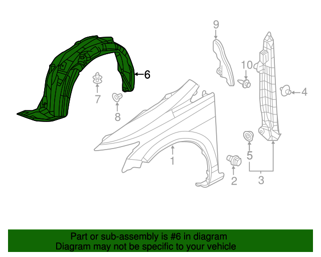 2012 Honda Civic Fender Liner 74101-TR3-A00 | OEM Parts Online
