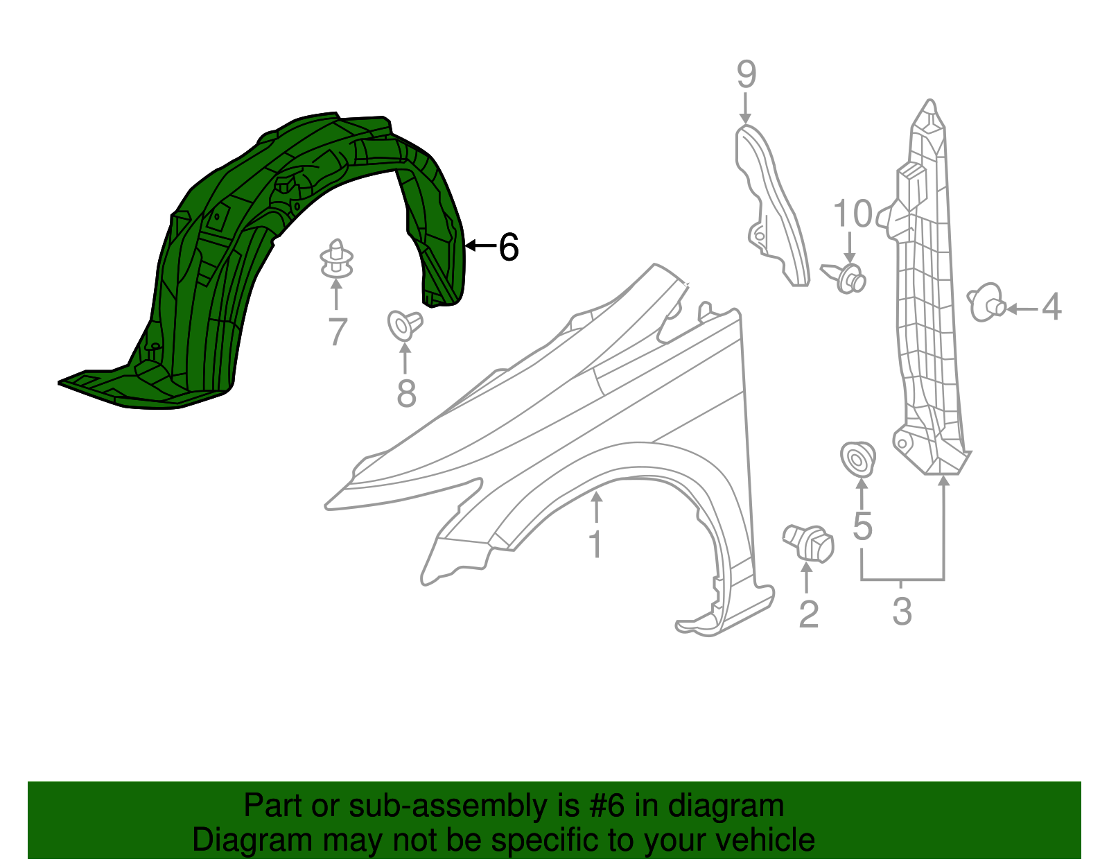 2012 Honda Civic Fender Liner 74151-TS8-A00 | Retail Performance Auto Parts