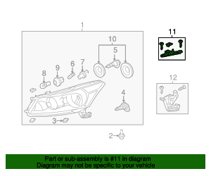 06150-TA0-A01 - Bracket Kit, L Headlight Mounting (A) - 2008-2012 Honda ...