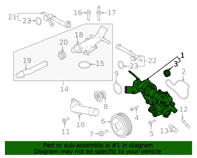 Genuine OEM Ford Part - Water Pump ML3Z-8501-E | Genuine OEM Ford Parts ...