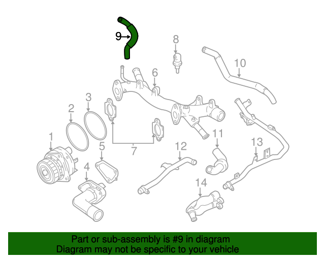 2012-2017 Nissan Engine Coolant Hose 14056-JN00A | Temecula Nissan Parts