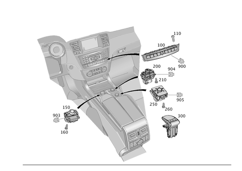 Switch in Instrument Panel and Center Console for 2016 Mercedes-Benz ...
