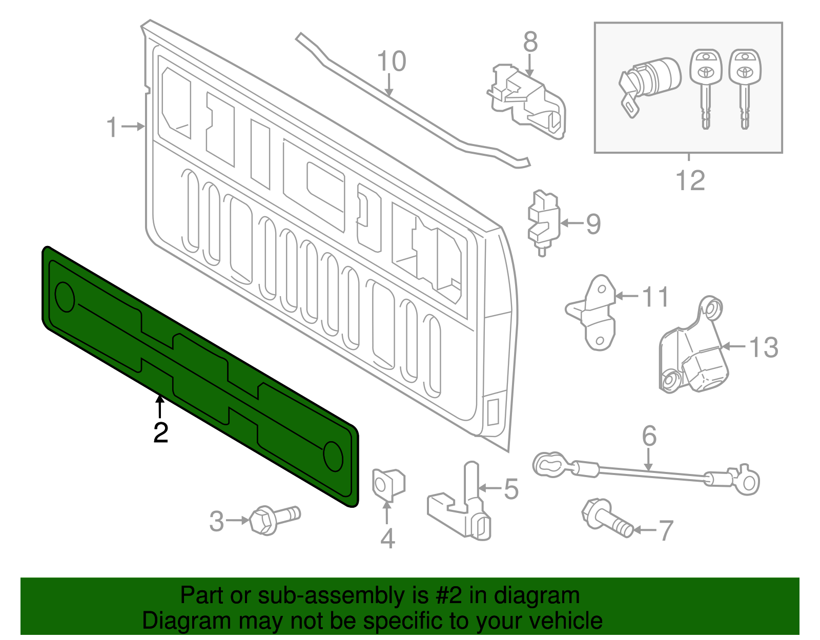 2007-2021 Toyota Tundra Tailgate Gap Cover 65759-0C030 | OEM Parts Online