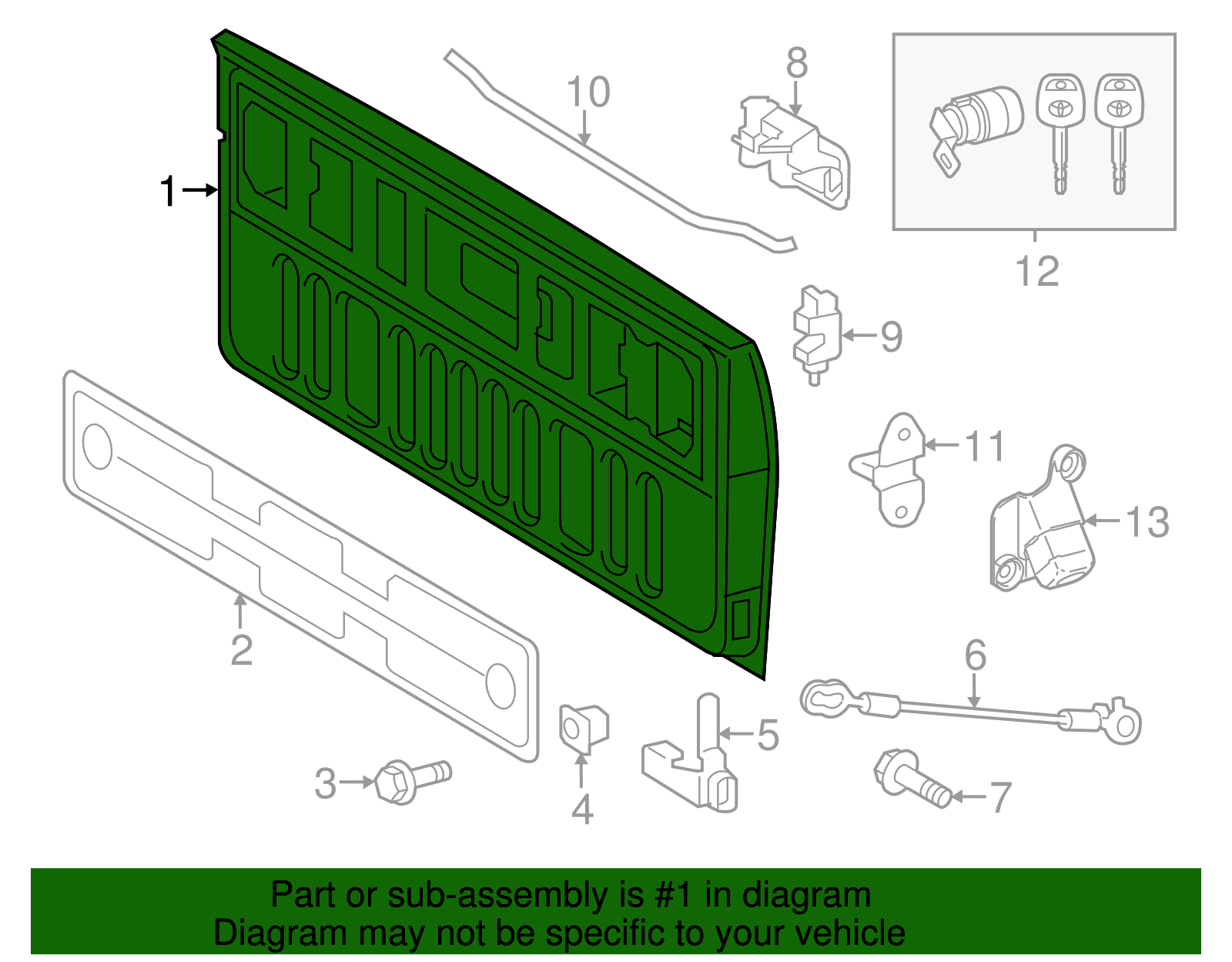 65700-0C090 - Tail Gate 2014-2021 Toyota Tundra | Longo Toyota Parts