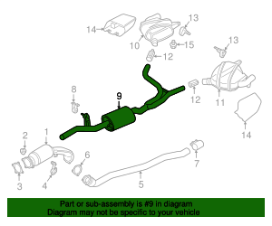 2017-2018 Porsche Macan Exhaust Pipe 95B-253-411-AY | Sunset Porsche Parts