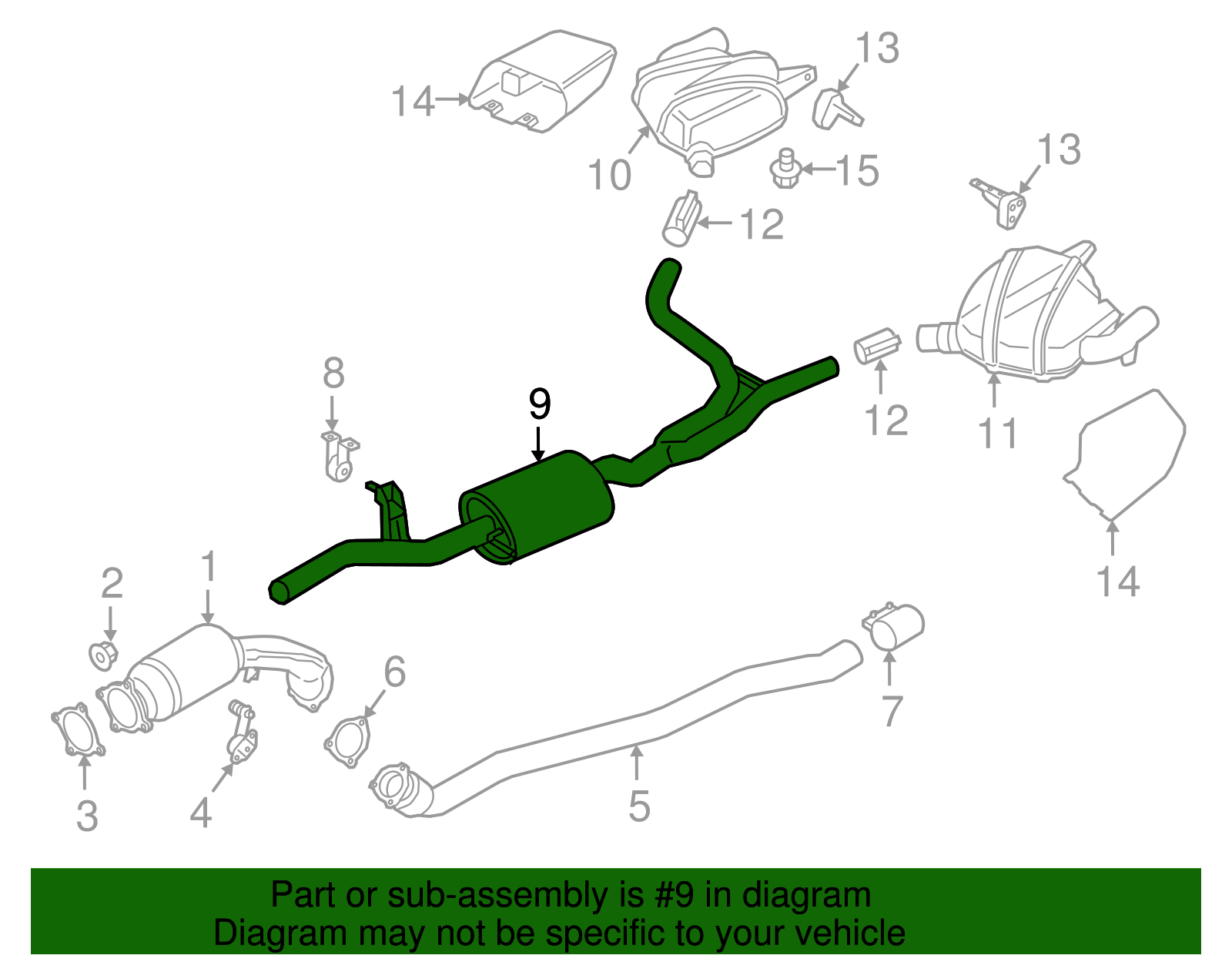 2017-2018 Porsche Macan Exhaust Pipe 95B-253-411-AY | Sunset Porsche Parts