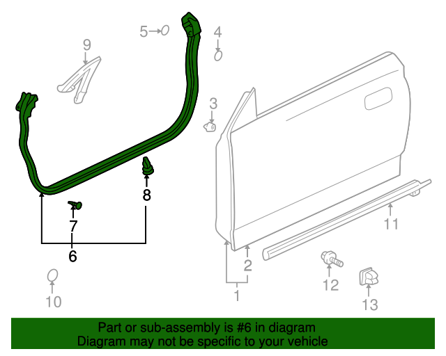 2000-2005 Toyota Celica Lower Weather-Strip 67862-20420 | Toyota Parts ...