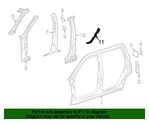 22786505 GM Driver Side Body Lock Pillar Lower Reinforcement | GM Parts ...