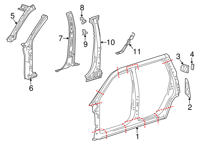 22786505 GM Driver Side Body Lock Pillar Lower Reinforcement | GM Parts ...