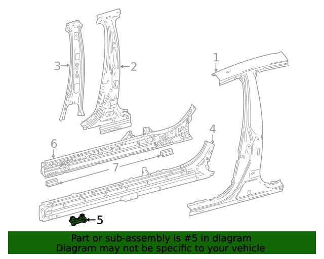 2021-2024 Toyota Mirai Rocker Reinforced Front Bracket 53836-62020 ...