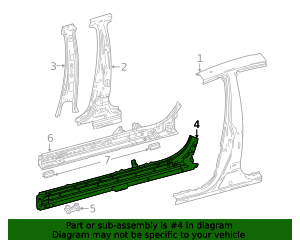 61402-62900 - Rocker Panel Reinforcement - 2021-2023 Toyota Mirai | OEM ...